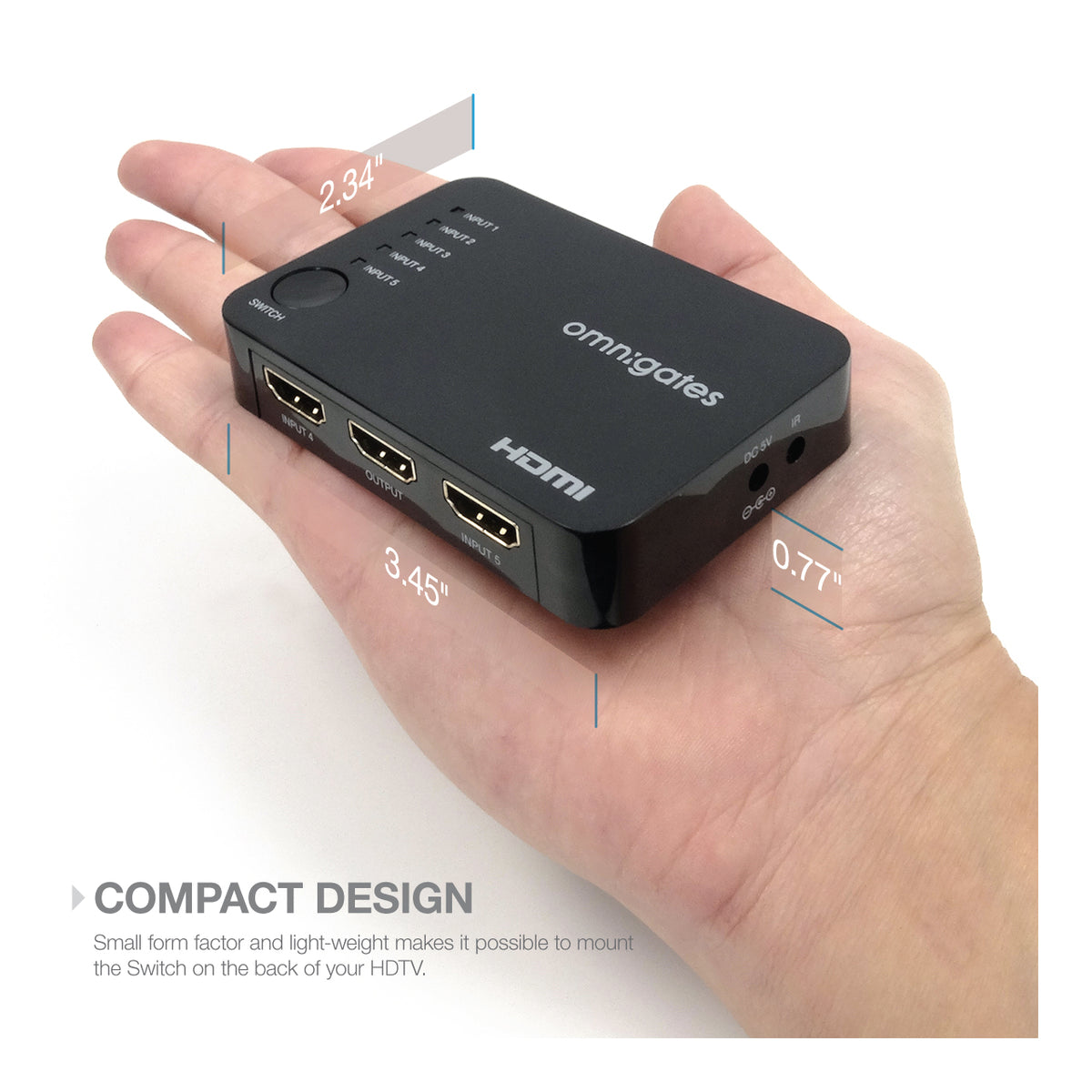 5x1 HDMI® 1.4 Switch/ Switcher | Omnigates - omnigates.com
