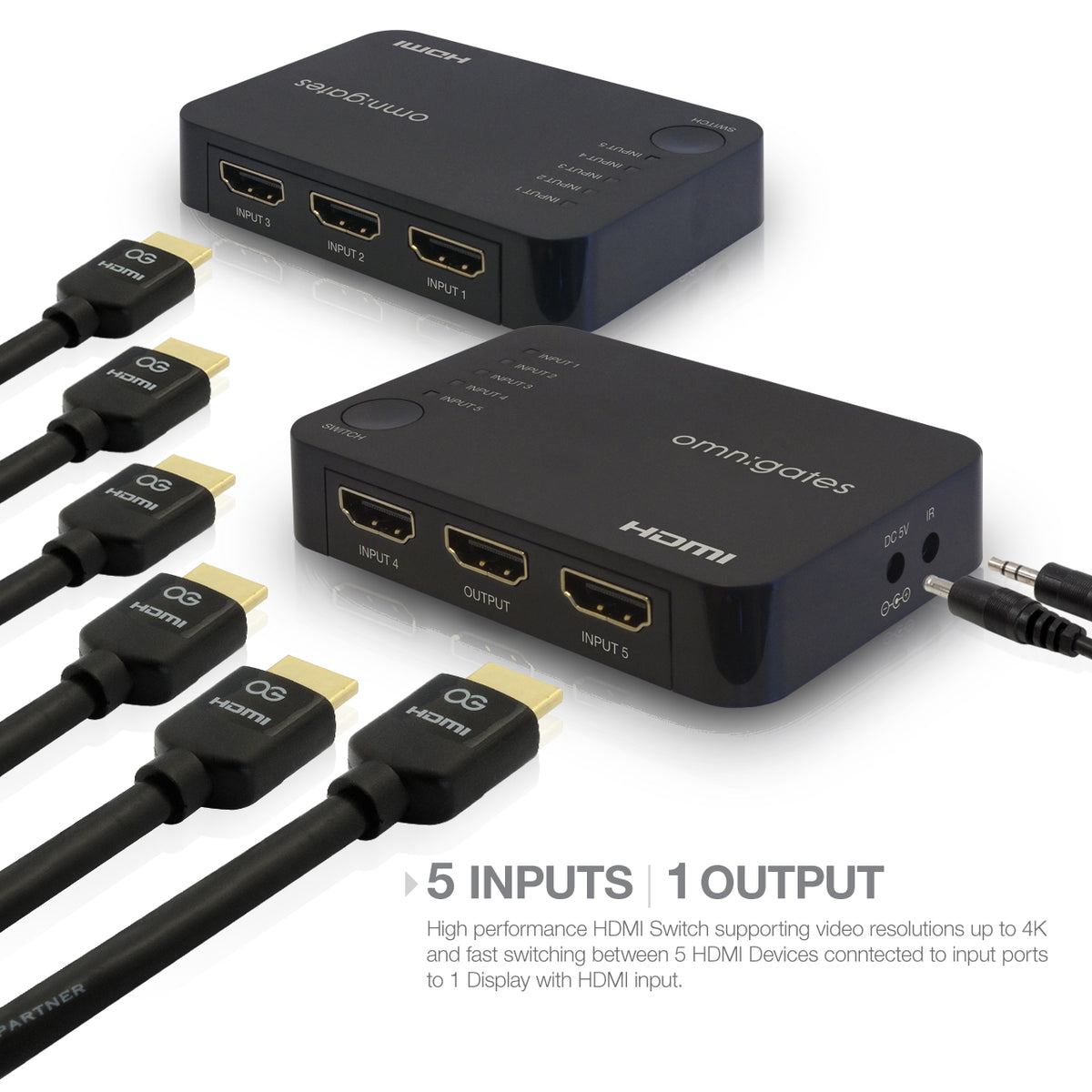 5x1 HDMI® 1.4 Switch/ Switcher | Omnigates - omnigates.com